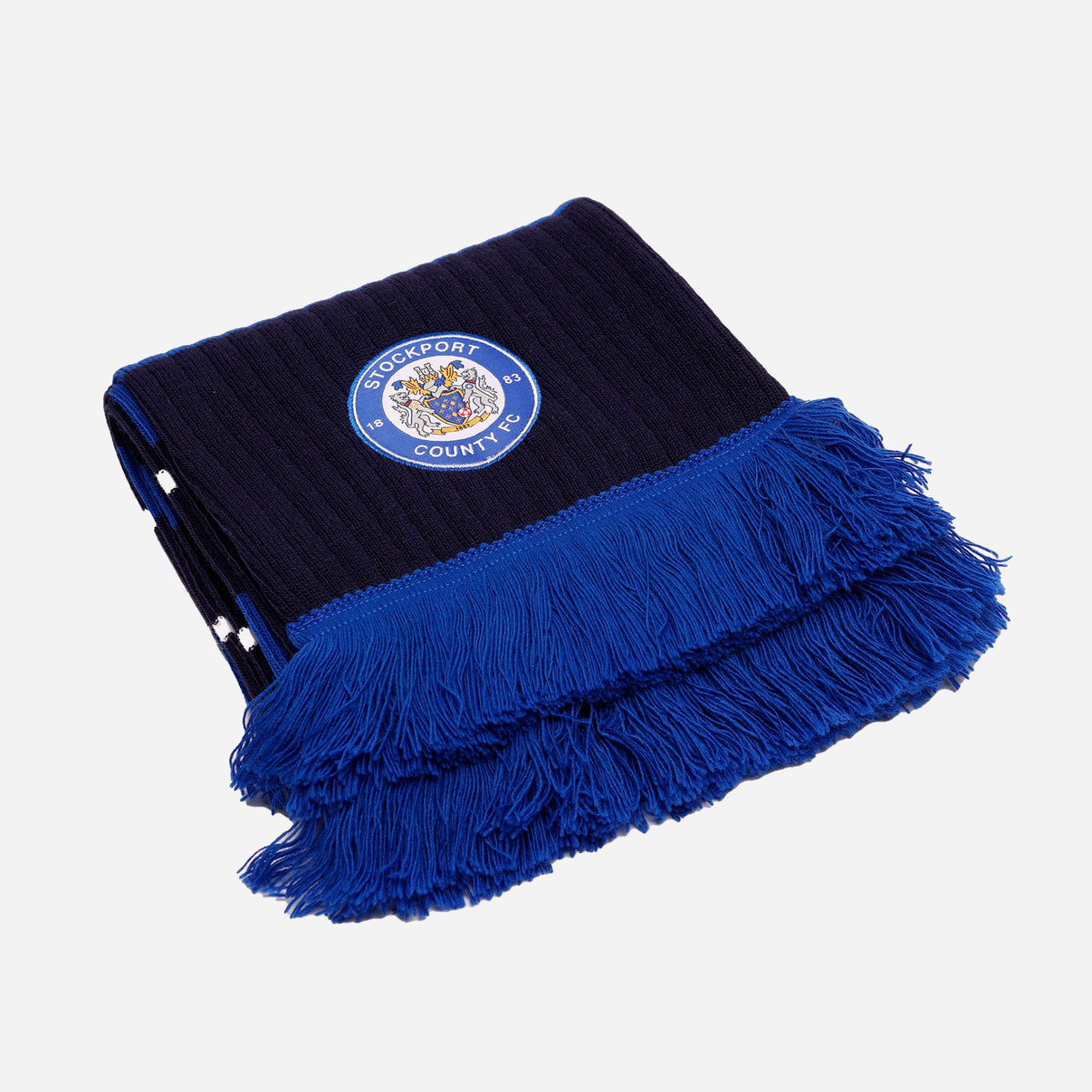 SCFC Crest Striped Scarf Navy/Blue/White – County Store